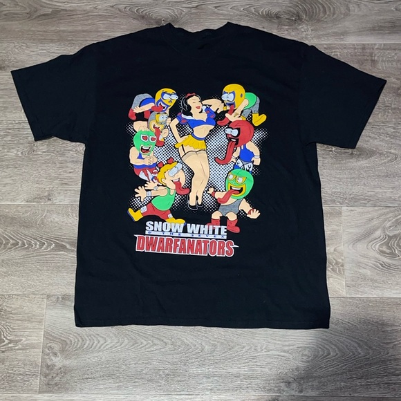 Disney | Shirts | Rare Black Snow White Dwarfanators Dirty Wrestling ...